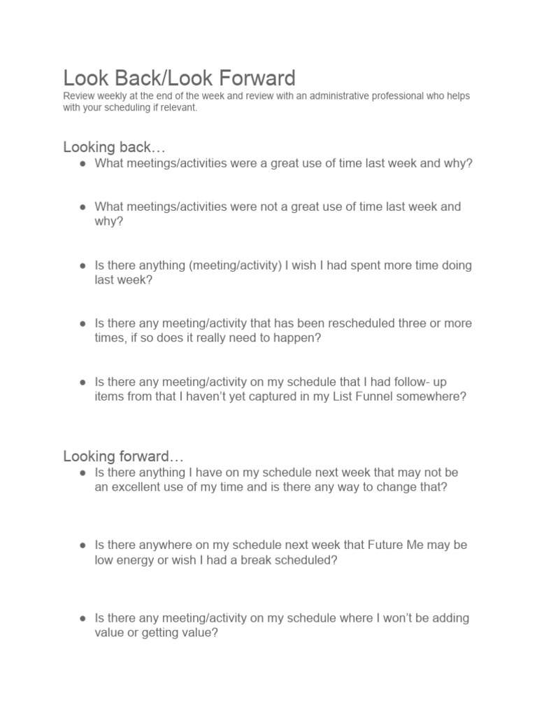 Look Back Look Forward | PDF