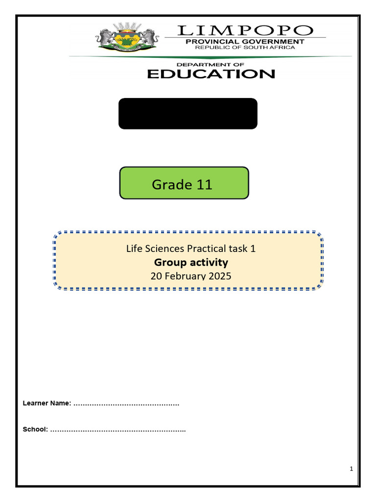 2025-02-20 LFSC Gr11 Practical Task1 Group Work QP | PDF | Foods