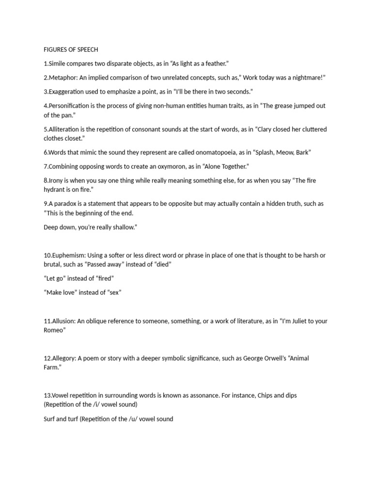 Understanding Figures of Speech | PDF | Linguistics | Grammar