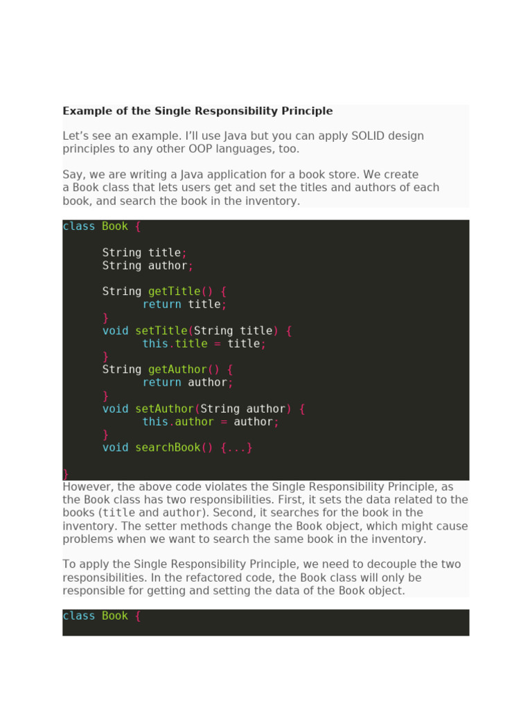 Single Responsibility | PDF