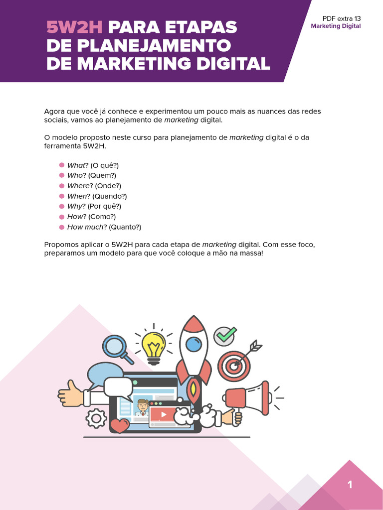 5w2h para Etapas de Planejamento de Marketing Digital | PDF