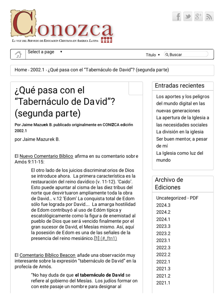 Conozca - ¿Qué Pasa Con El “Tabernáculo de David”_ (Segunda Parte) | PDF | Mesías | Cristo (título)