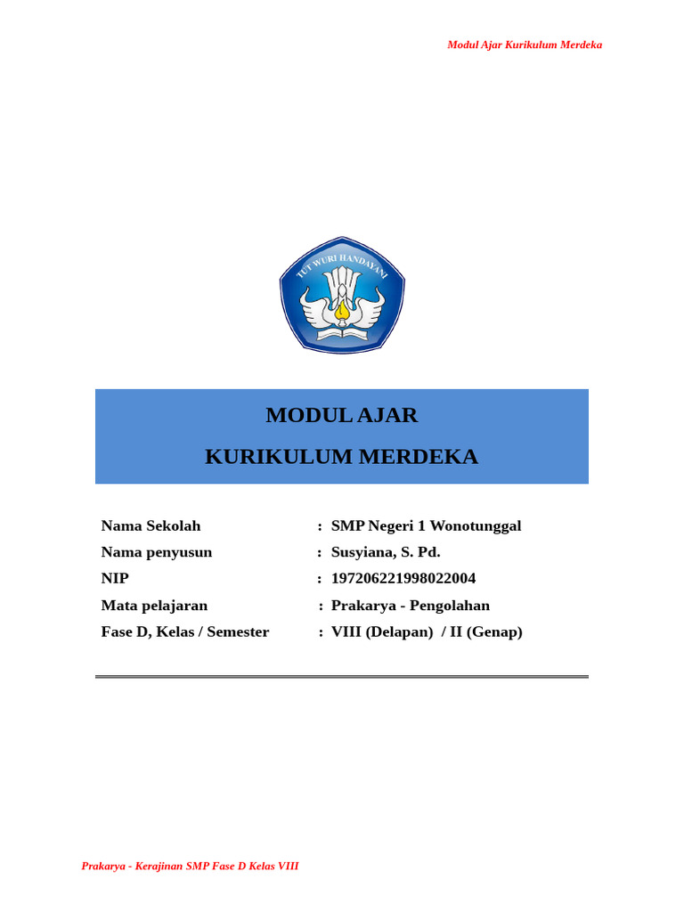 Modul Ajar Unit 4 Prakarya Pengolahan | PDF