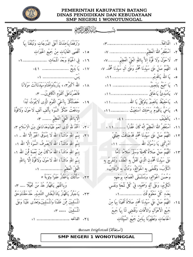 Bacaan Istighosah | PDF