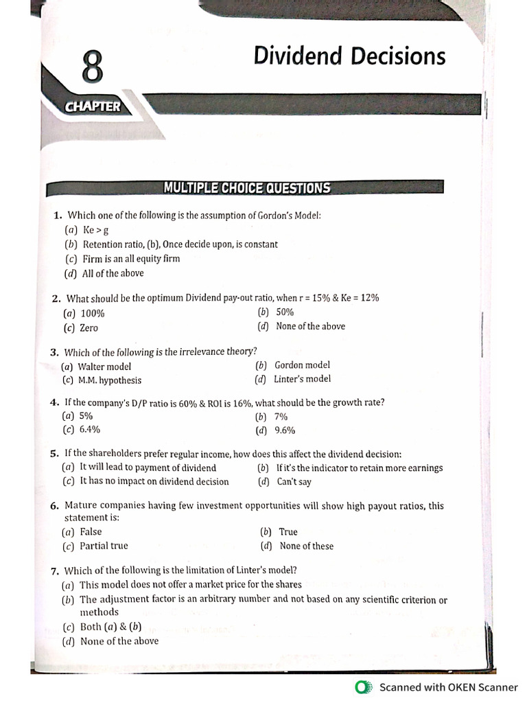 Dividend Decision(1) | PDF