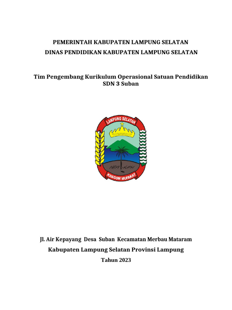 Tim Pengembang KOSP Merdeka Belajar Mandiri Berubah 2023 - 2024 Sidomulyo-1 | PDF