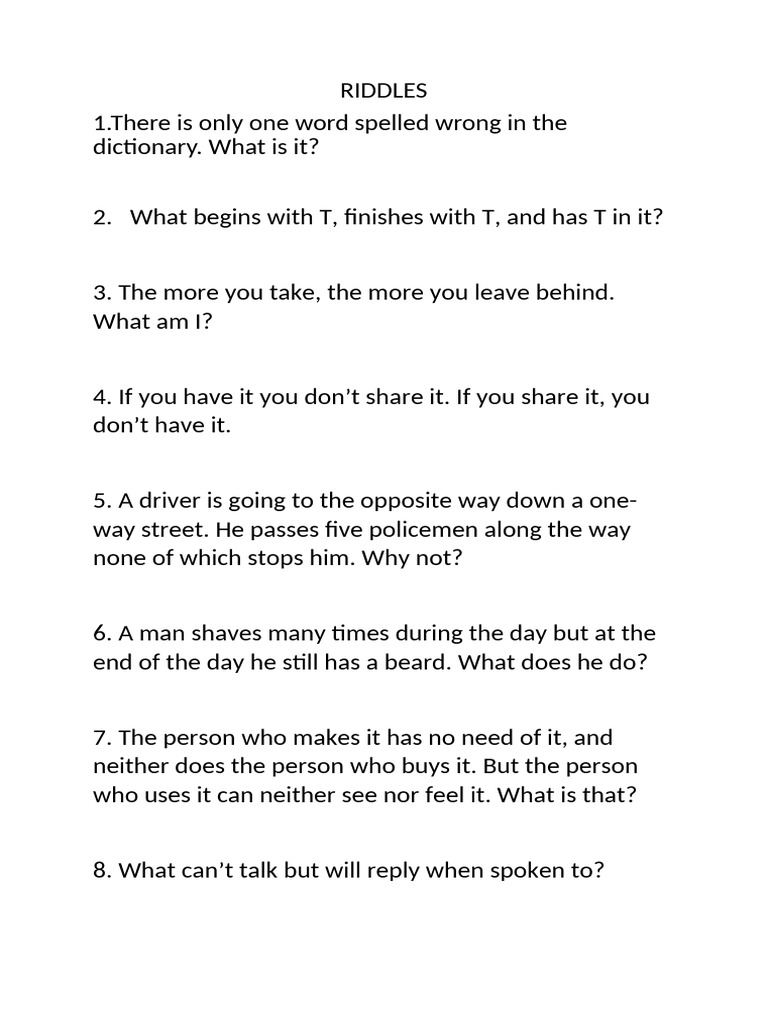 RIDDLES | PDF