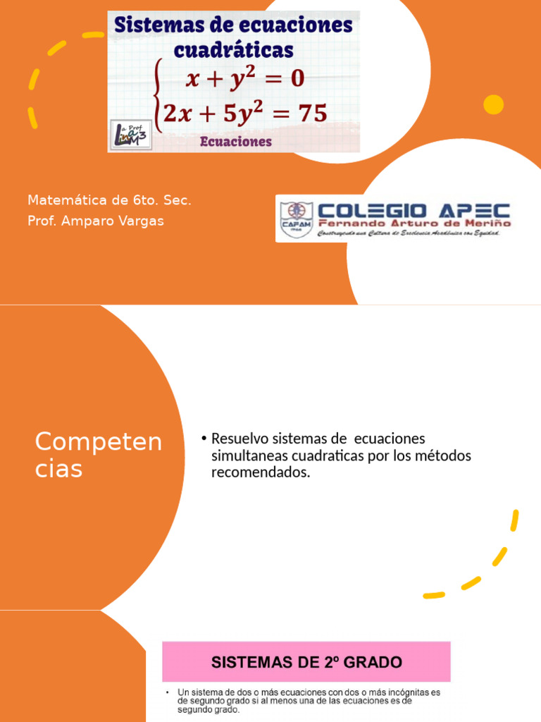 sistemas de ecuaciones cuadraticas-1 | PDF