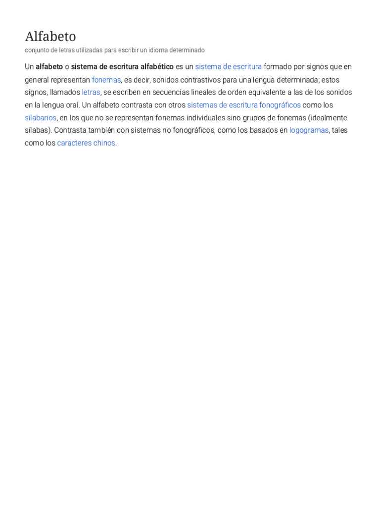 Alfabeto - Wikipedia, La Enciclopedia Libre | PDF | Alfabeto ...
