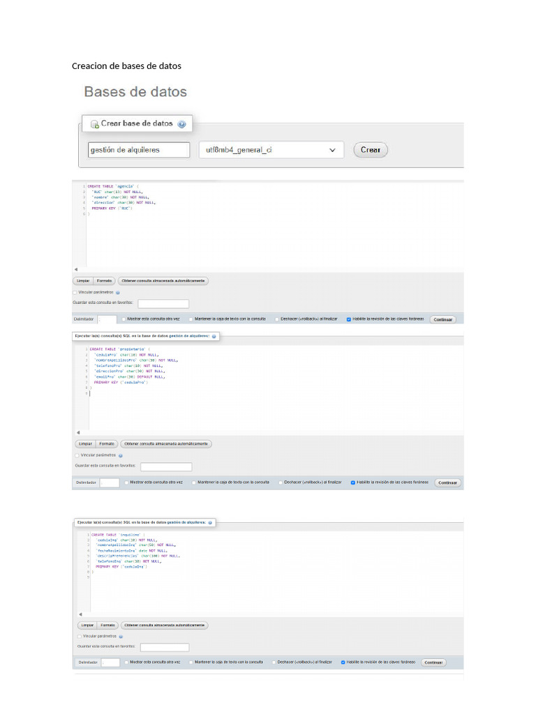 Consultas SQL para Bases de Datos Inmobiliarias | PDF