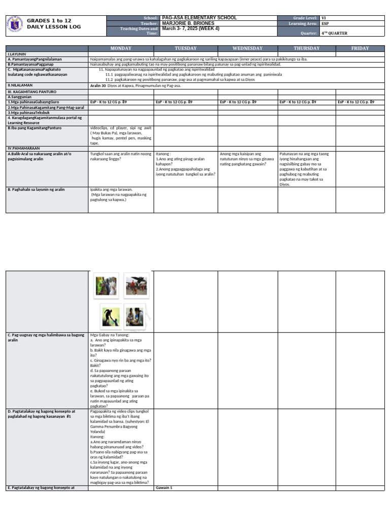 DLL - Esp 6 - Q4 - W4 | PDF