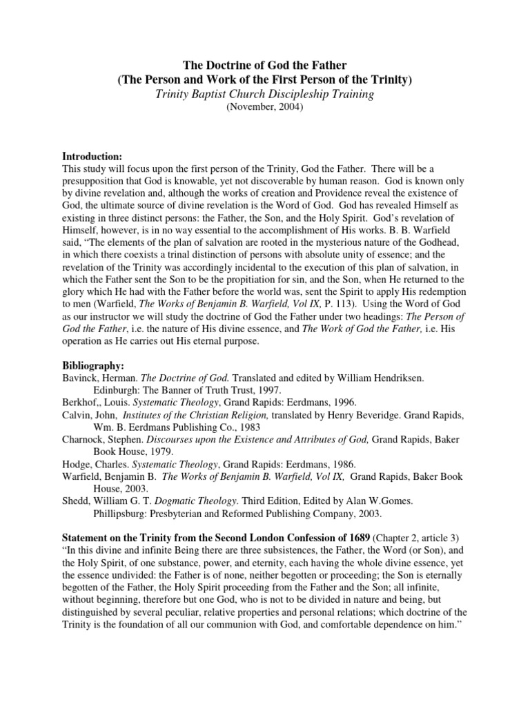 Understanding God the Father's Nature | PDF | God The Father | Trinity