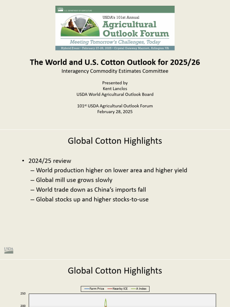2.28 145-315pm Kent Lanclos S1 Cotton Outlook | PDF | Cotton | Demand