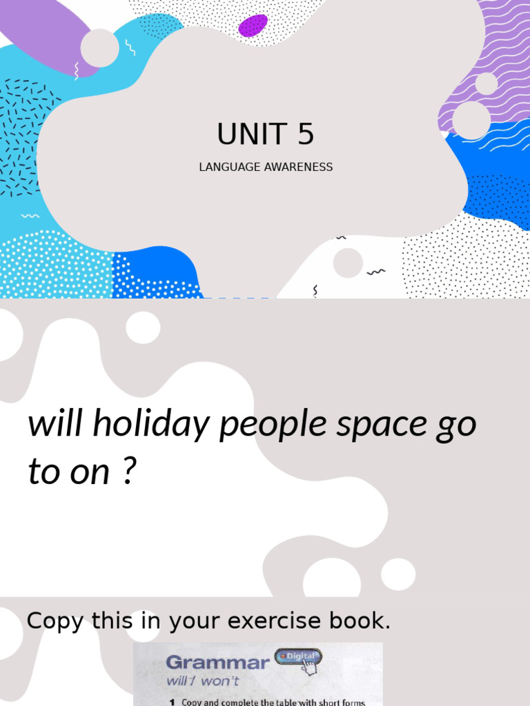 Form 1 Unit 5 Grammar | PDF