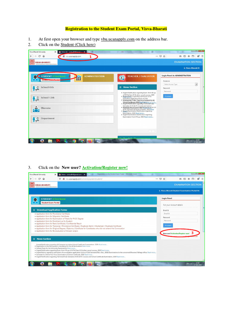 Student Exam Portal Registration Guide | PDF | Payments | Button ...