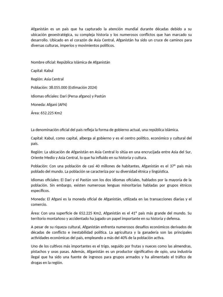 afganistan | PDF | Afganistán