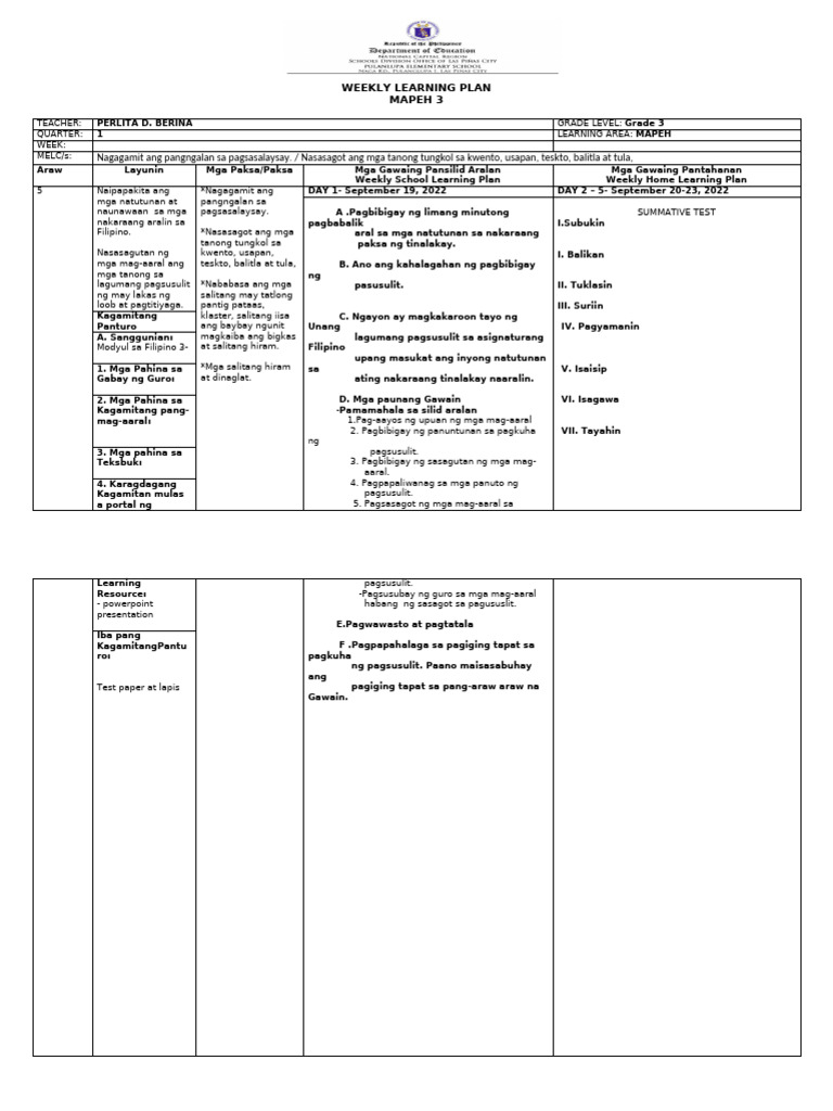 Summative-Test-Wlp Mapeh | PDF