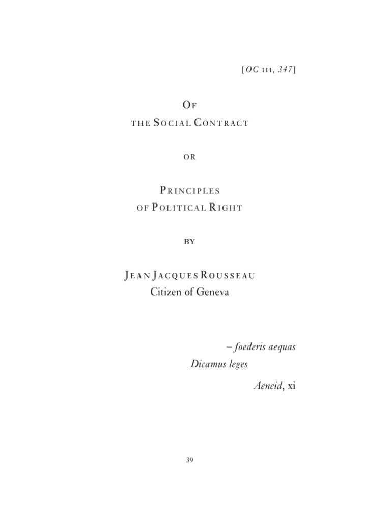Rousseau 1 | PDF | Sovereignty | Social Contract