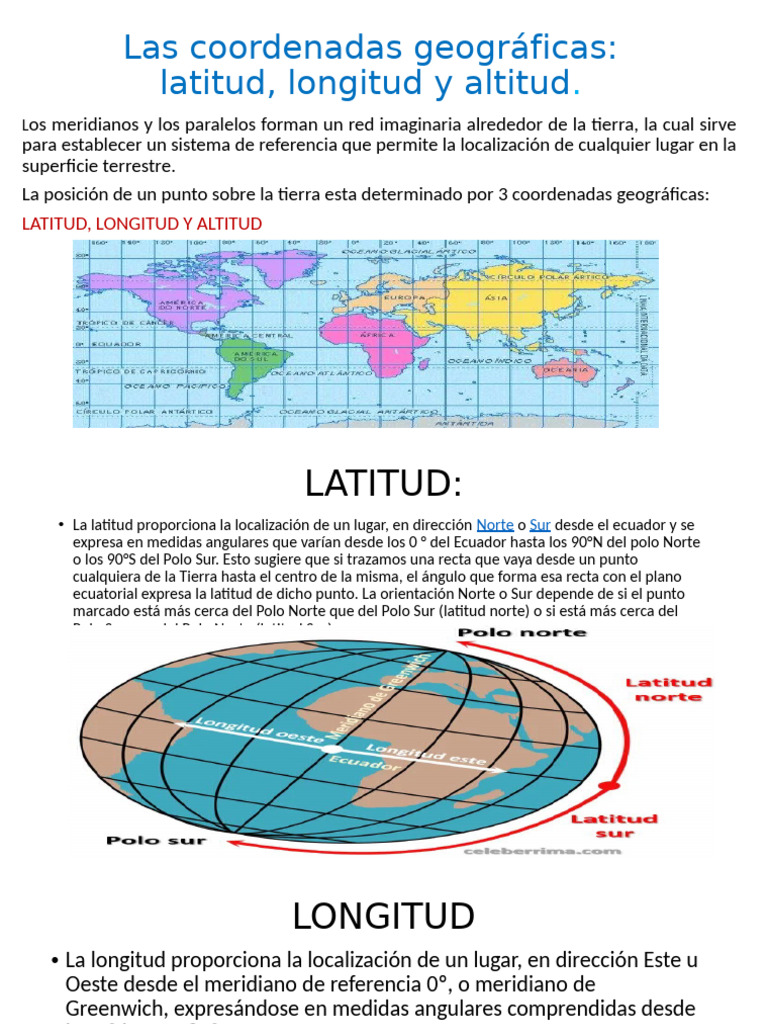 Las Coordenadas Geográficas 1 | PDF