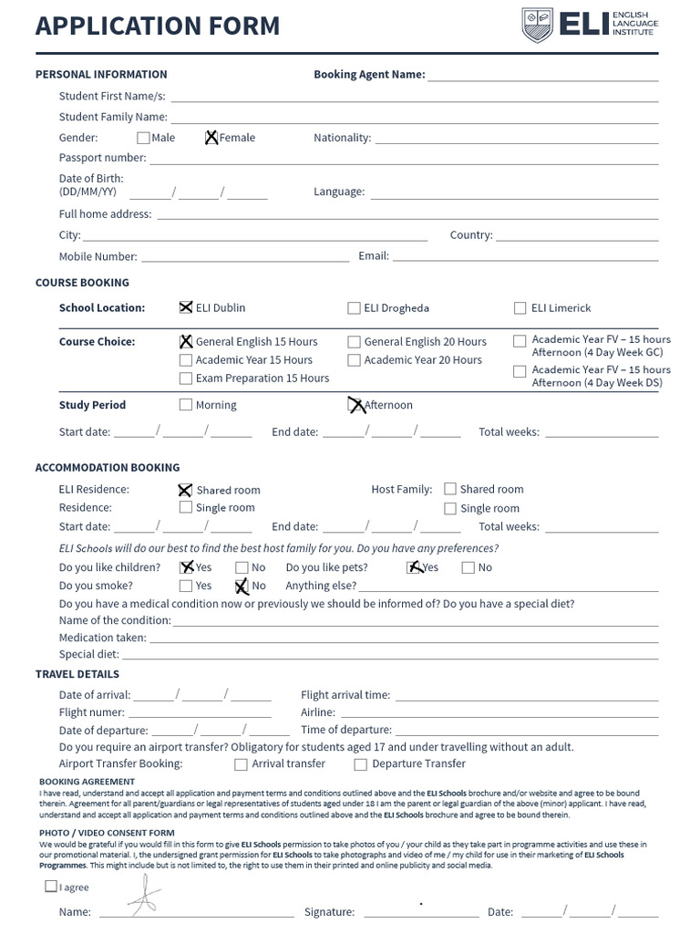ELI Application Form - Overseas 2023 Mod | PDF