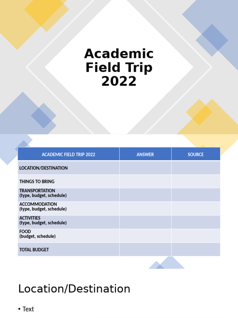 2022 Academic Field Trip Guide | PDF