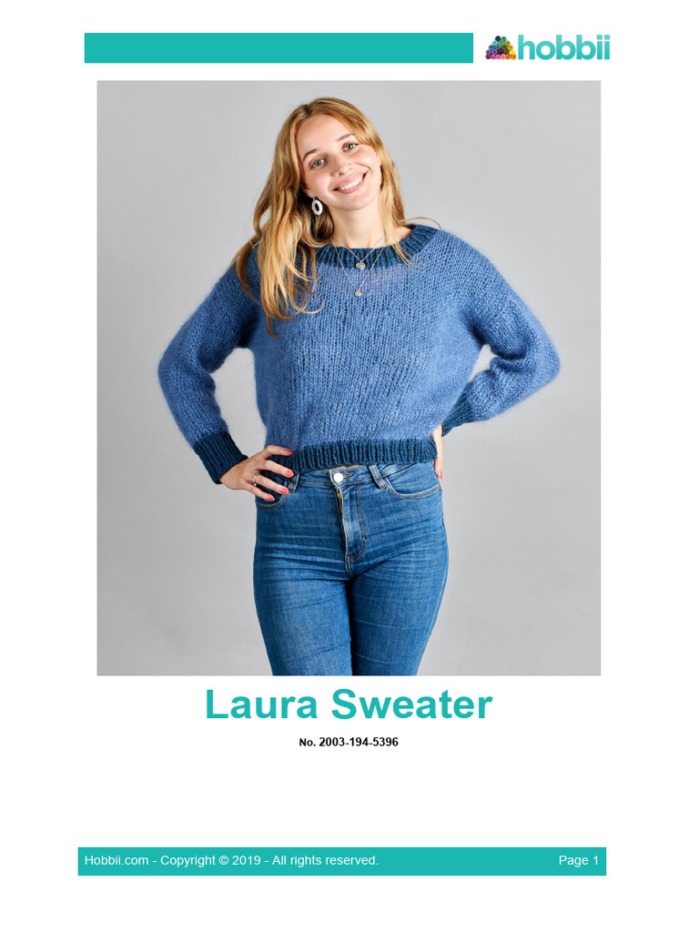 Laura Sweater Us | PDF | Knitting | Knitting Needle
