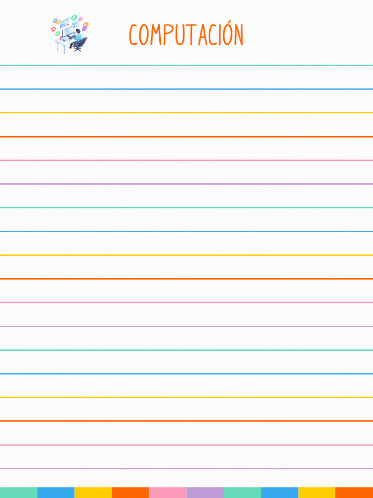 Documento A4 Hoja para Notas Con Renglones Coloridos | PDF