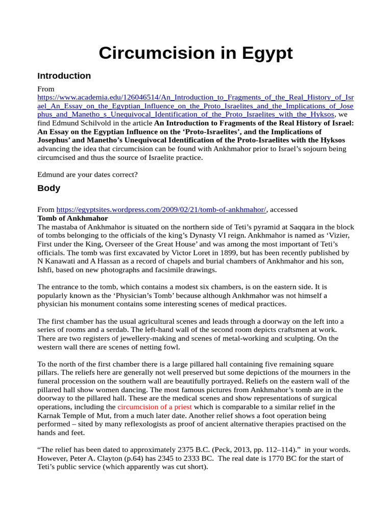 Circumcision in Egypt | PDF | Egyptian Pyramids | Ancient Egypt
