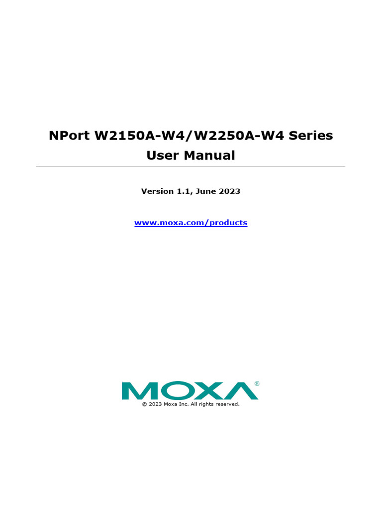 Moxa Nport w2150a w4 w2250a w4 Series Manual v1 1 | PDF | Port (Computer Networking) | Computer ...