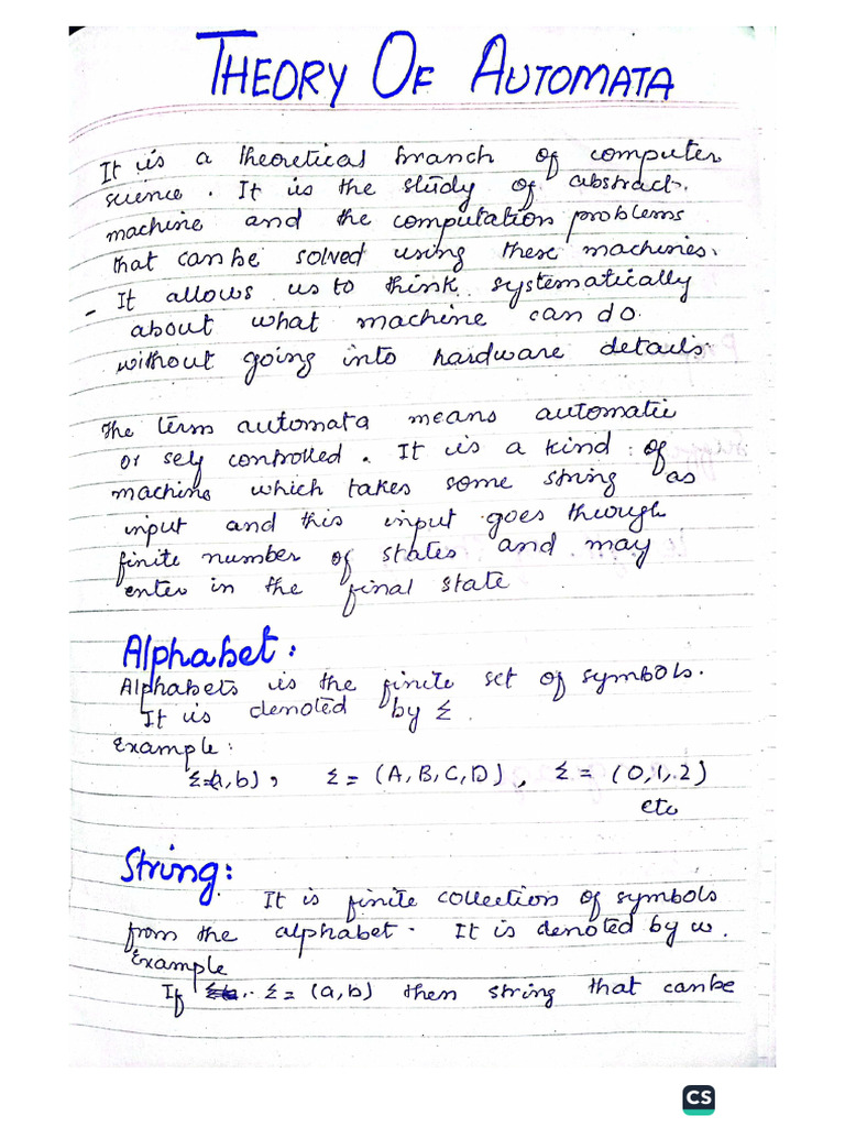 automata notes | PDF