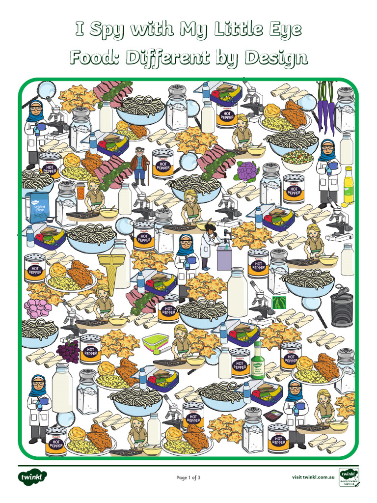 National Science Week 2021 Eye Spy Worksheet | PDF | Foods