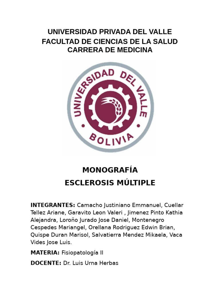 Monografía Del SNC 1 | PDF | Esclerosis múltiple | Nervio