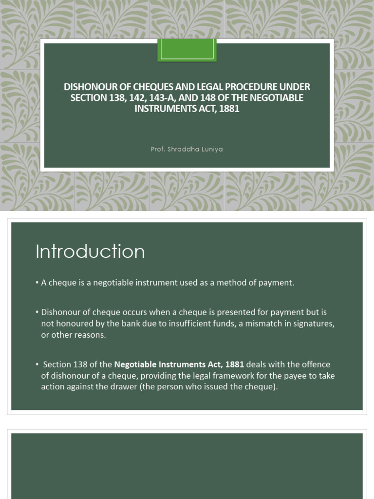 05 - Dishonour of Cheque | PDF