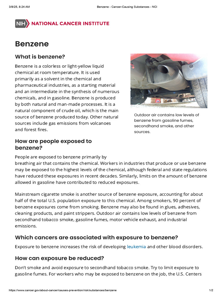 Benzene - Cancer-Causing Substances - NCI | PDF | Benzene | Smoke