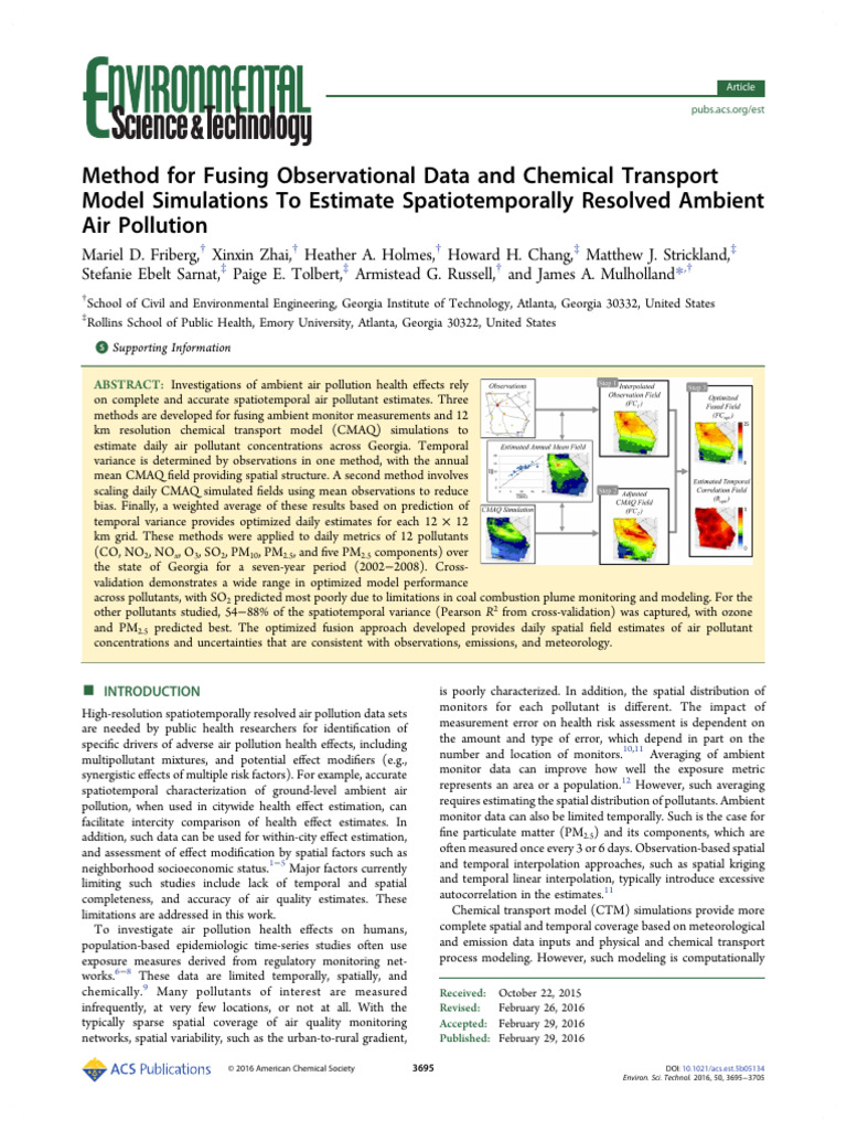Friberg Et Al 2016 Method For Fusing Observational Data and Chemical ...