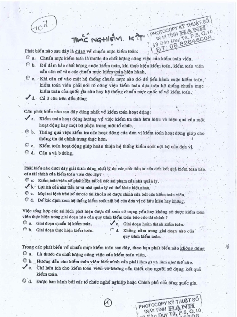 Trắc Nghiệm Kt - File 4 | PDF