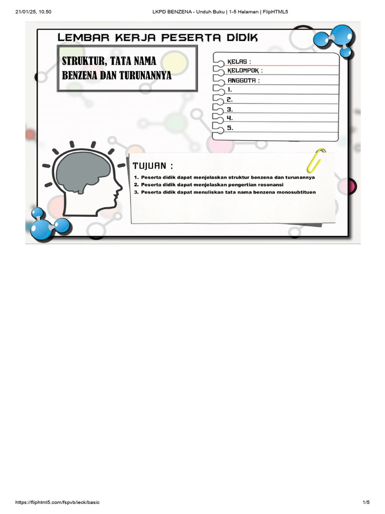 LKPD BENZENA - Unduh Buku - 1-5 Halaman - FlipHTML5 | PDF