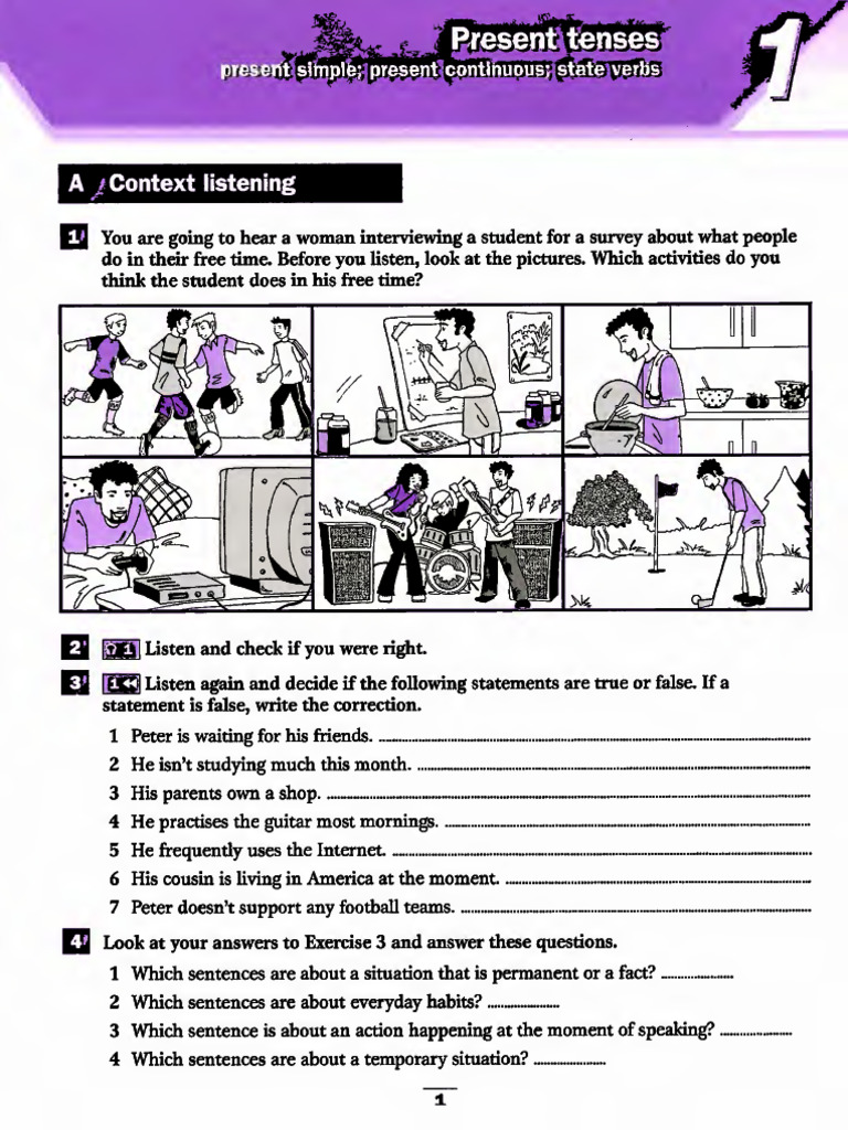 Unit 1 - Present Simple and Continuous | PDF