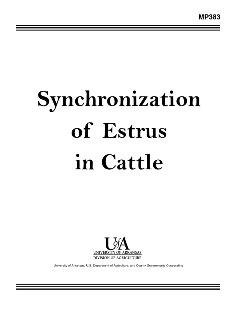 Synchronization Of Estrus In Cattle Pdf Luteinizing Hormone Human Reproduction