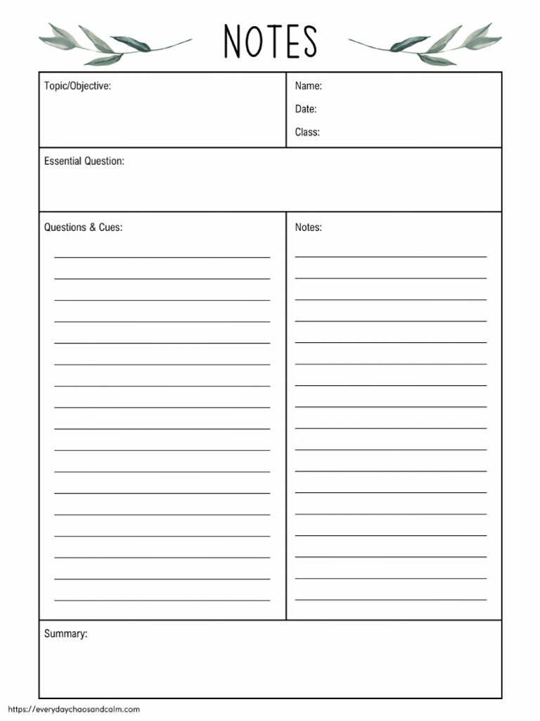Cornell Notes | PDF