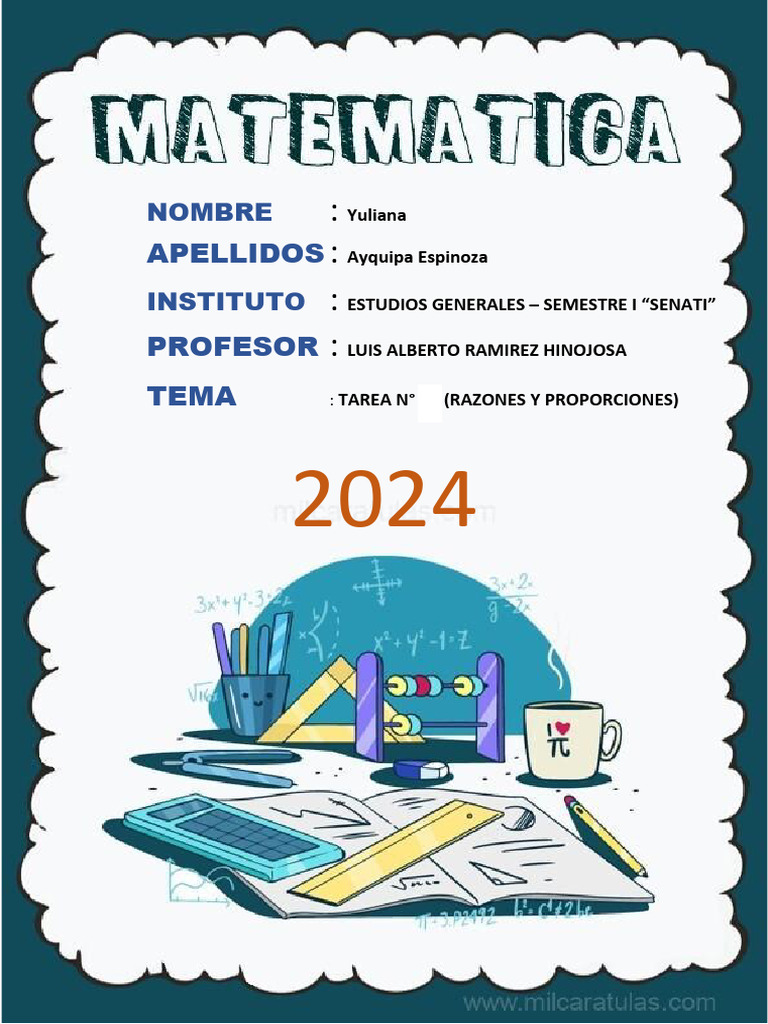 Tarea 06 - Razones y Proporciones | PDF