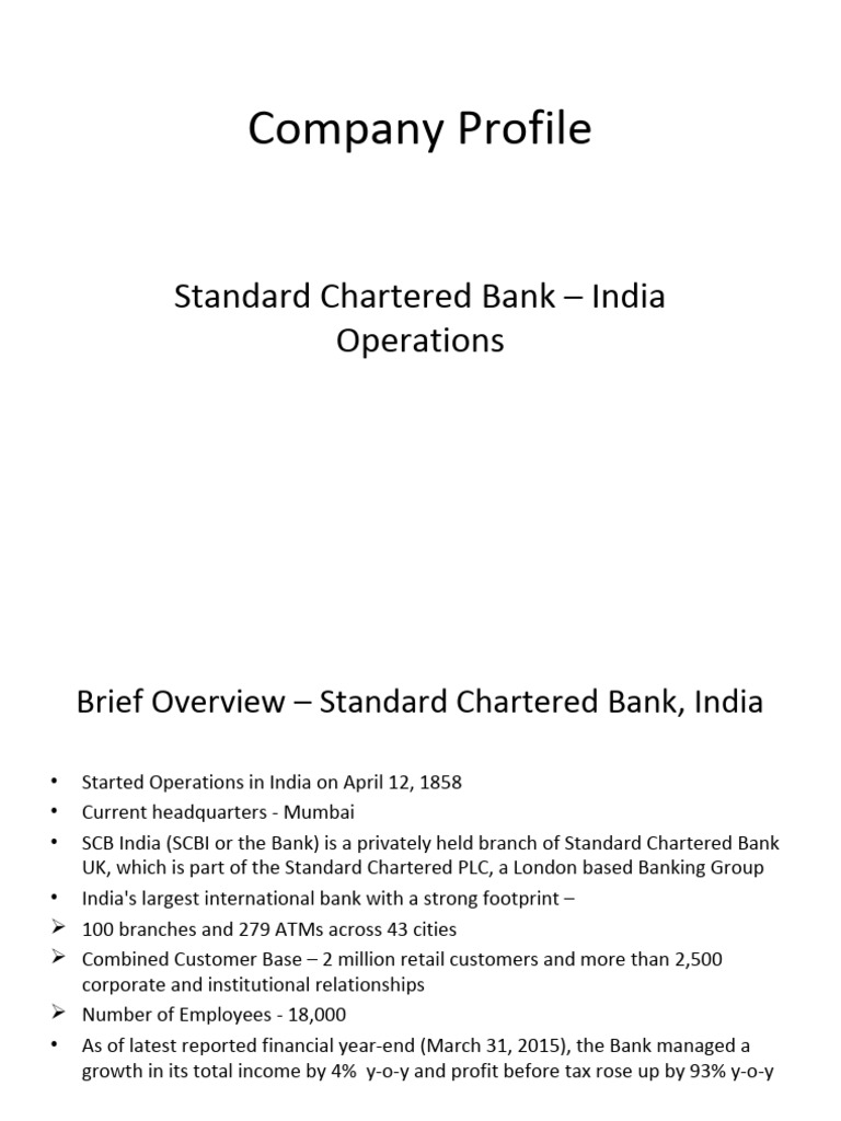 Standard Chartered Bank India Overview | PDF | Banks | Credit