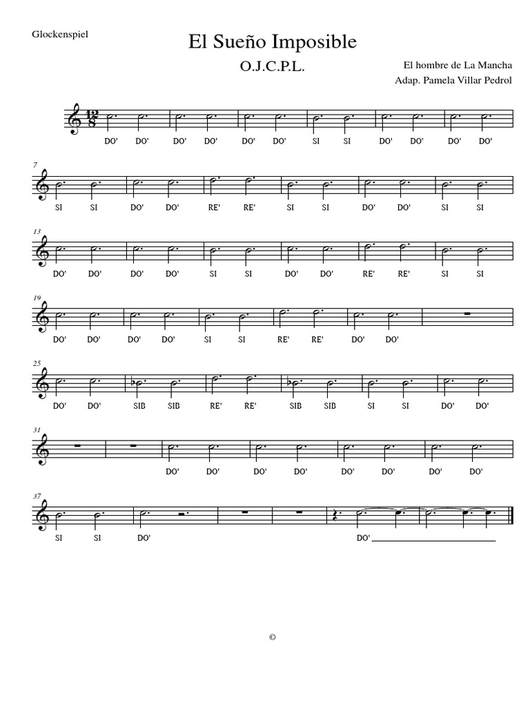 Partitura PDF: El Sueño Imposible | PDF
