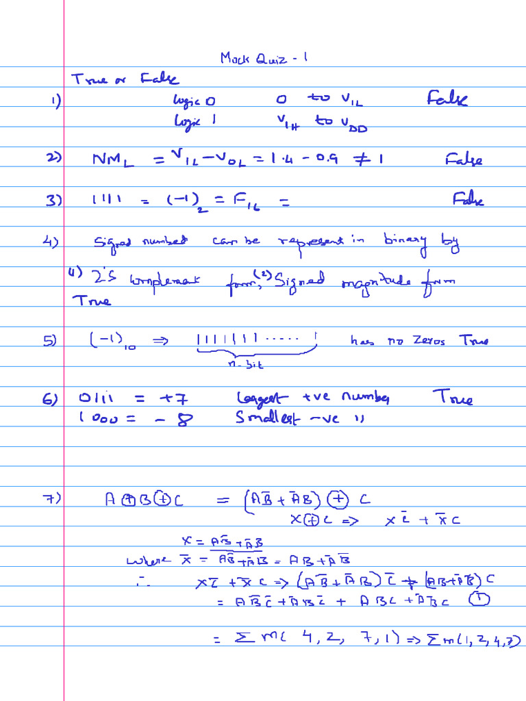 Mock Quiz1 Annotated | PDF