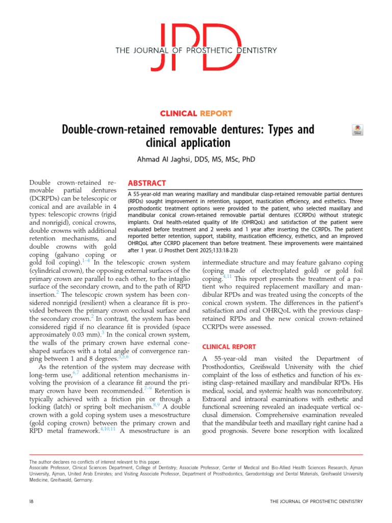 Double Crown Retained Removable Dentures Types An | PDF | Dental ...