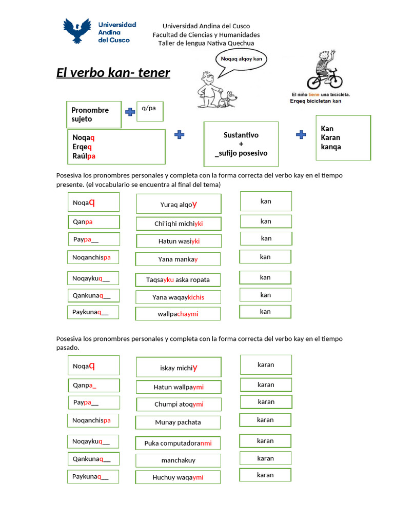 11b - Kay-Tener - Ejercicios TAREA | PDF | Sintaxis | Familias de idiomas