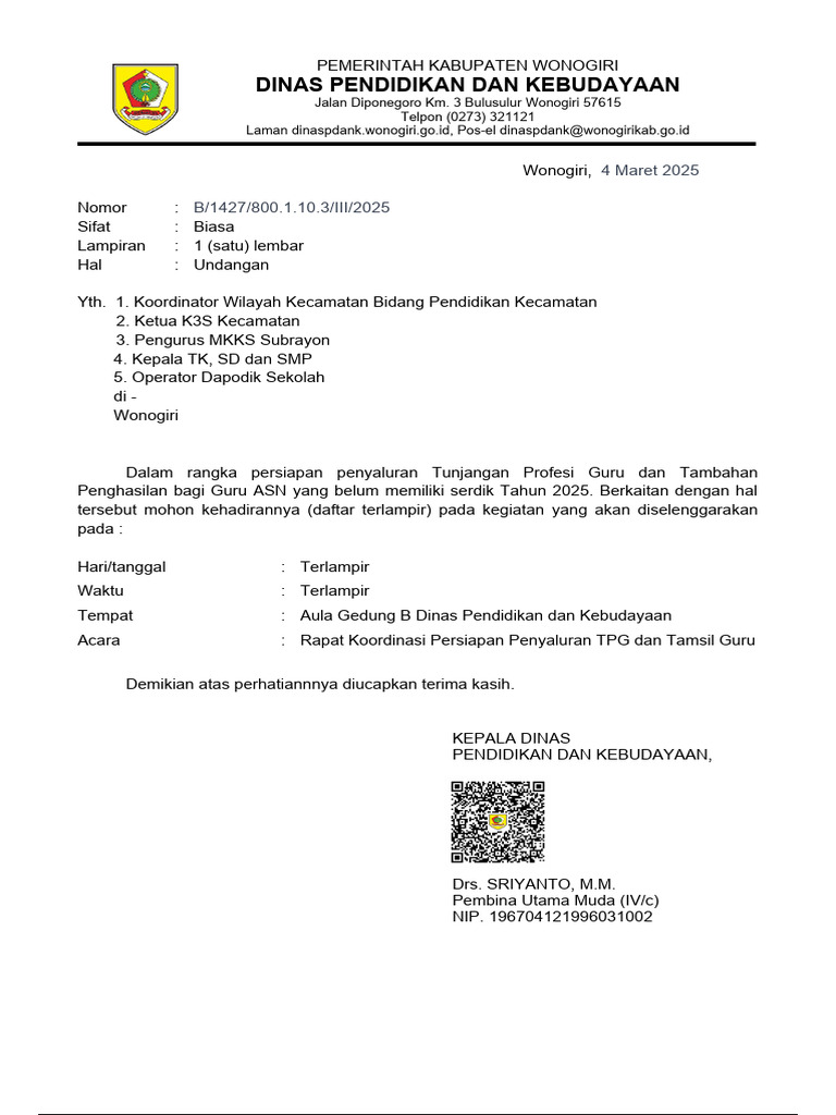 Undangan Rakor | PDF