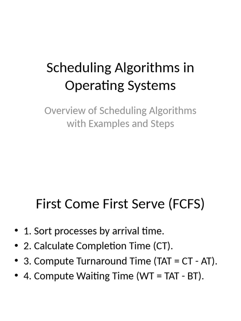 Scheduling Algorithms | PDF
