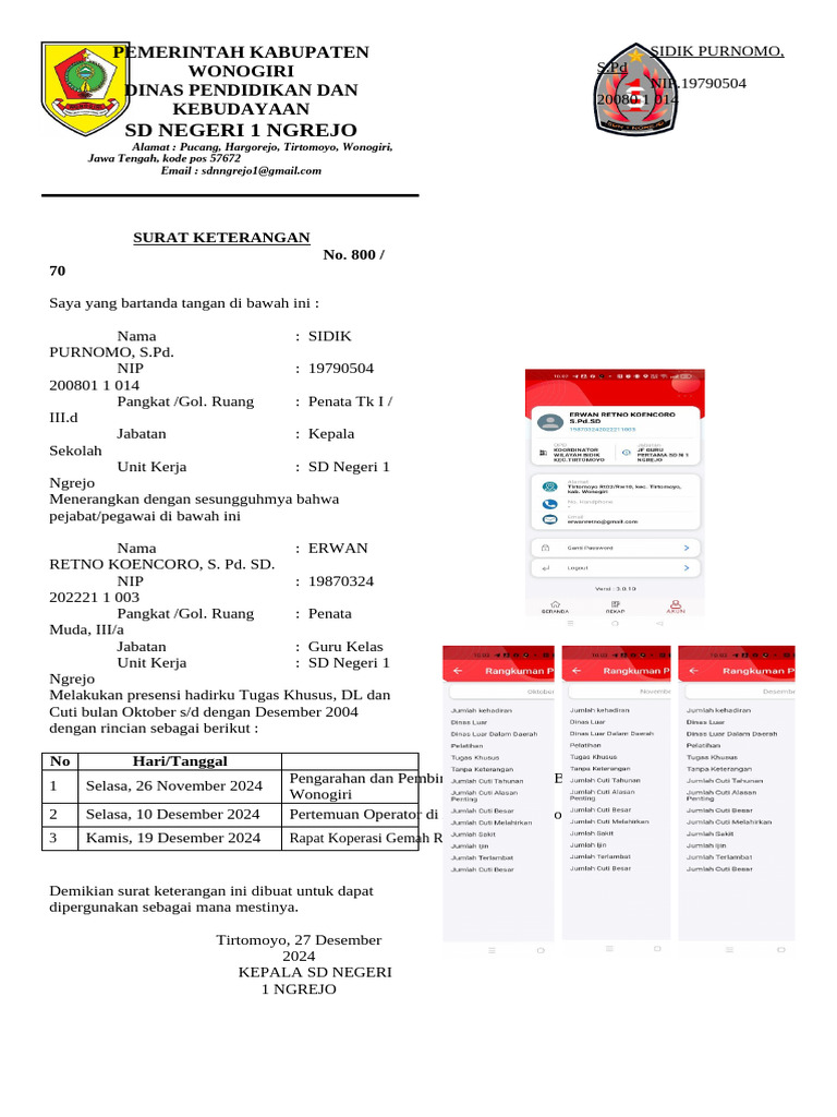 SURAT KETERANGAN TPG | PDF