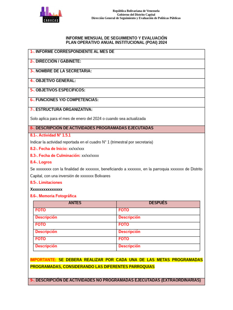 Informe Mensual De Seguimiento Y Evaluacion 2024 Pdf Gestión Del